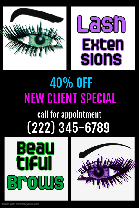 Lash & Brows Sale Poster Template | PosterMyWall