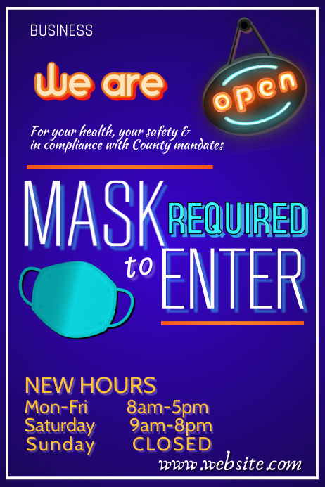 Mask Required Poster Template | PosterMyWall