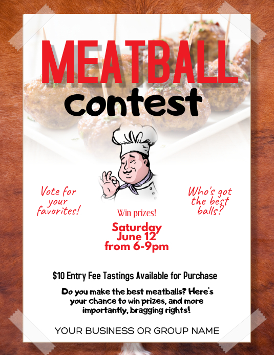 Meatball Cooking Contest Flyer Template | PosterMyWall