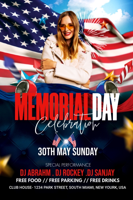 Memorial Day Celebration Flyer Template | PosterMyWall