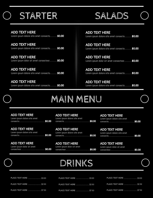 Menu Template | PosterMyWall