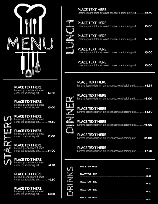 Copy of Copy of Menu | PosterMyWall