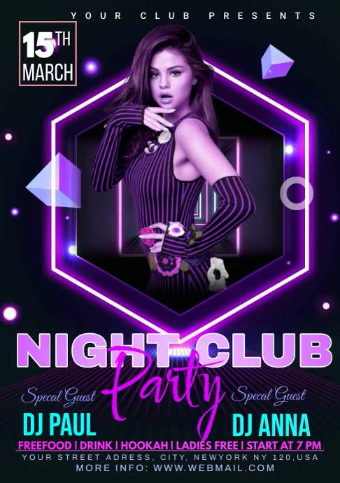 NIGHT CLUB PARTY Template | PosterMyWall