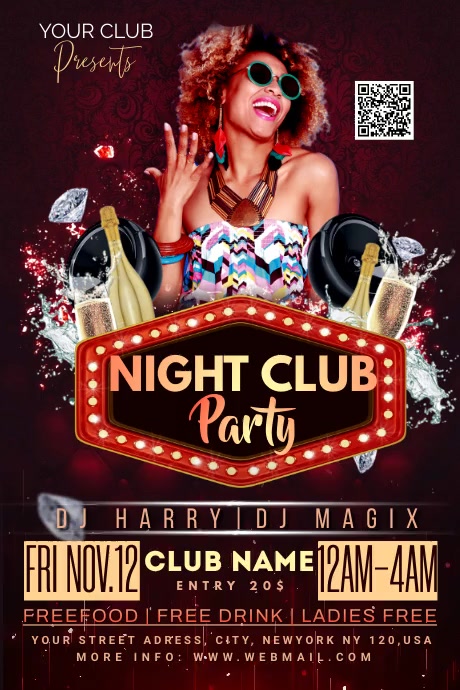NIGHT CLUB PARTY Template | PosterMyWall