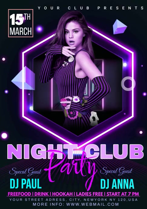 NIGHT CLUB PARTY Template | PosterMyWall