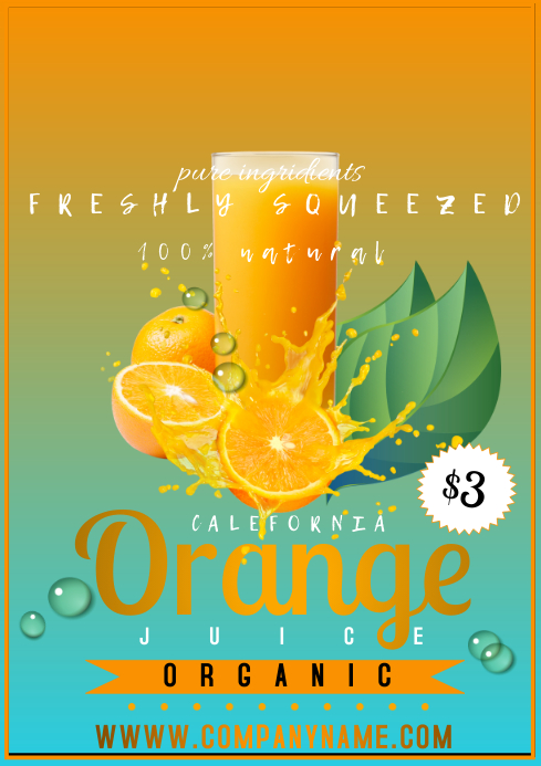 of template poster orange juice | PosterMyWall
