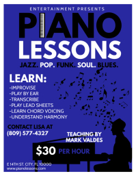 Piano Lessons Flyer Template | PosterMyWall