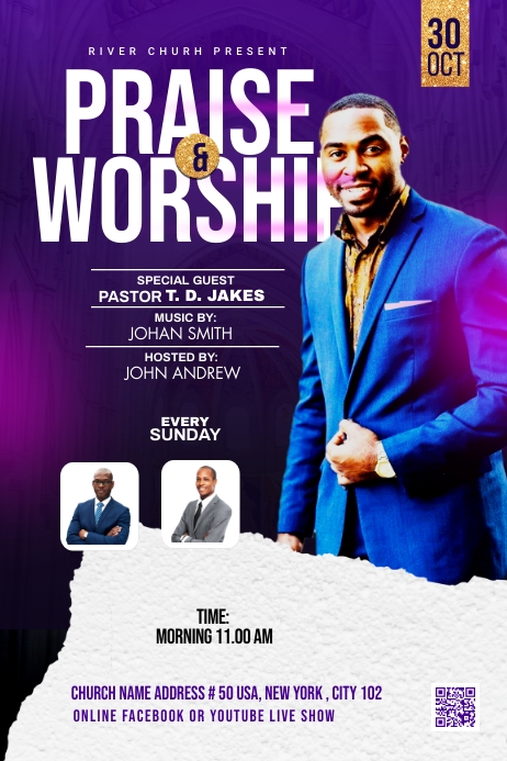Praise & Worship template | PosterMyWall
