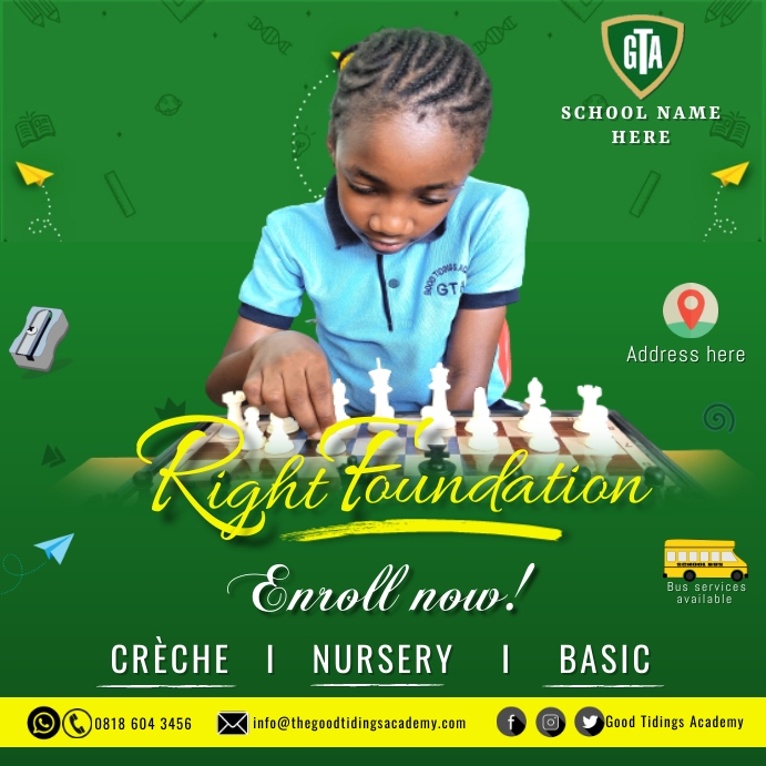 School Enrollment Template | PosterMyWall