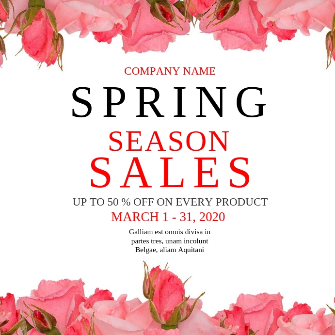 Spring season sales instagram post advertisement Template | PosterMyWall