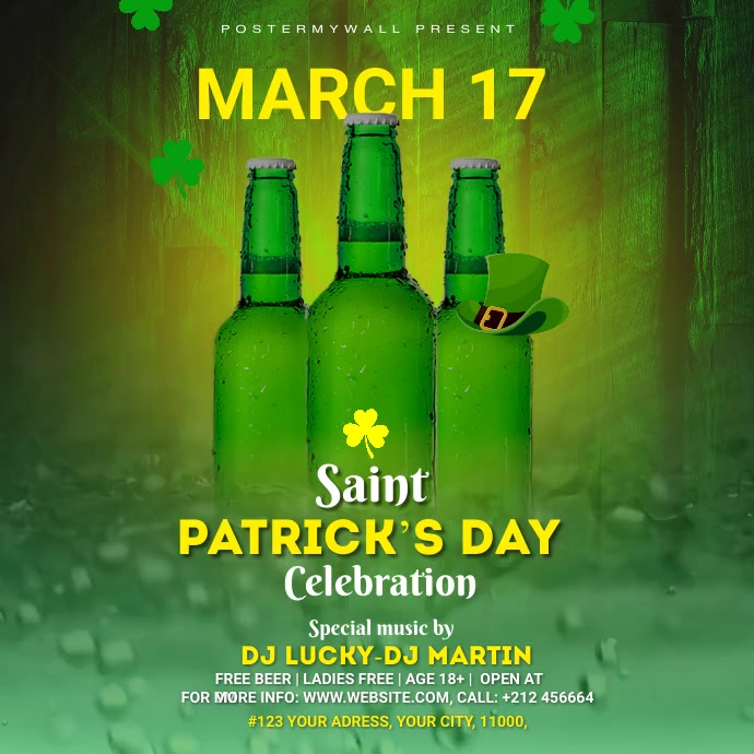 Copy of Copy of St. Patrick's Day Bar Template | PosterMyWall