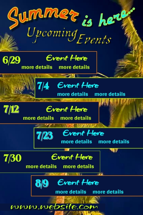 Summer Calendar (1) Template | PosterMyWall