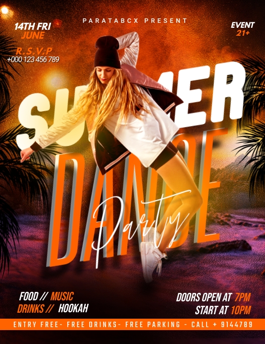 Summer Dance Party Ad Template | PosterMyWall