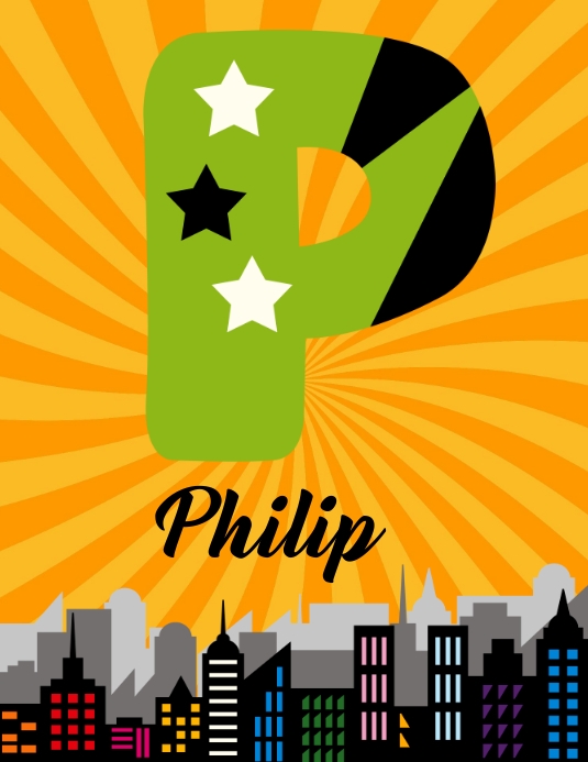 Copy of superhero notebook monogram name p | PosterMyWall