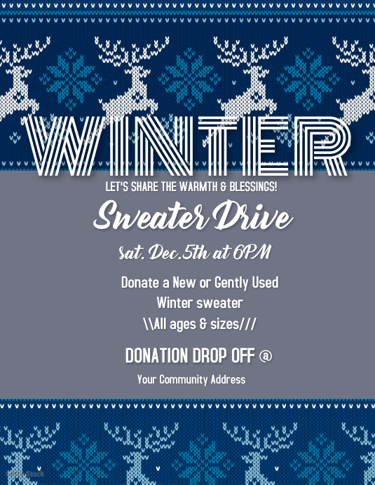 Sweater Drive Winter Event Flyer Template | PosterMyWall