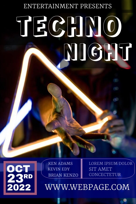 Techno Night Party Flyer Template | PosterMyWall