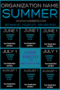 Calendar template summer beach | PosterMyWall