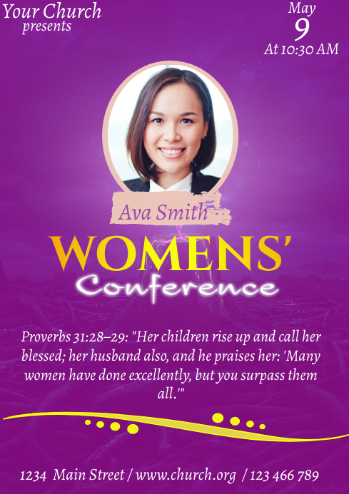 Womens' conference poster Template | PosterMyWall