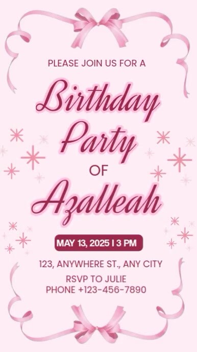 Coquette Design Birthday Invitation Template | PosterMyWall
