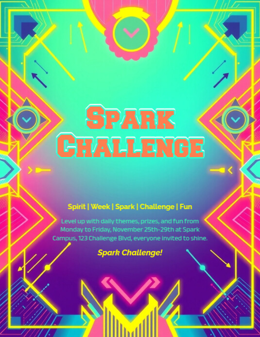 Plantilla de Coral Freestyle Gradient Flyer Design for Spirit Week ...