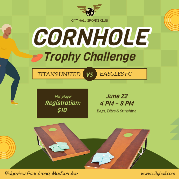 Copy of Cornhole Challenge Instagram Post | PosterMyWall