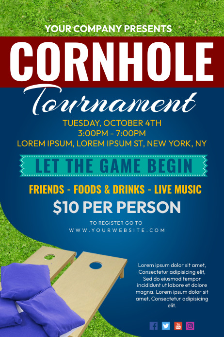 Plantilla de Cornhole | PosterMyWall