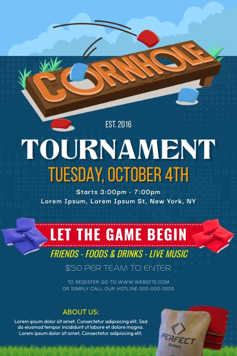 Cornhole Template | PosterMyWall