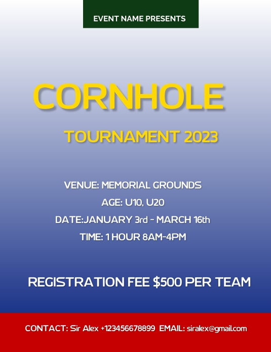 CORNHOLE Template (6) | PosterMyWall