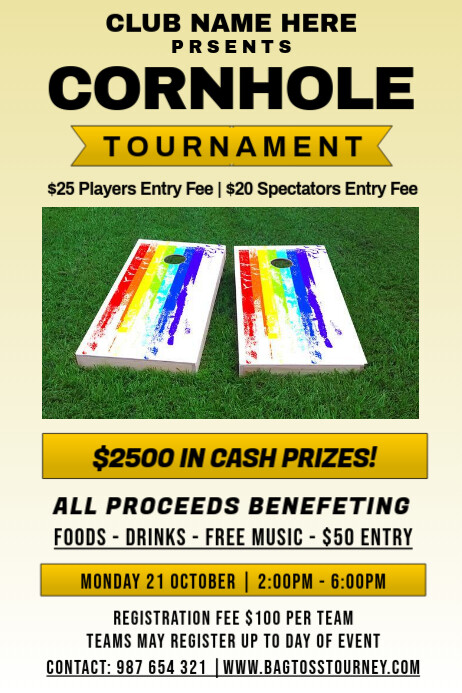 Cornhole Tournament Templat | PosterMyWall
