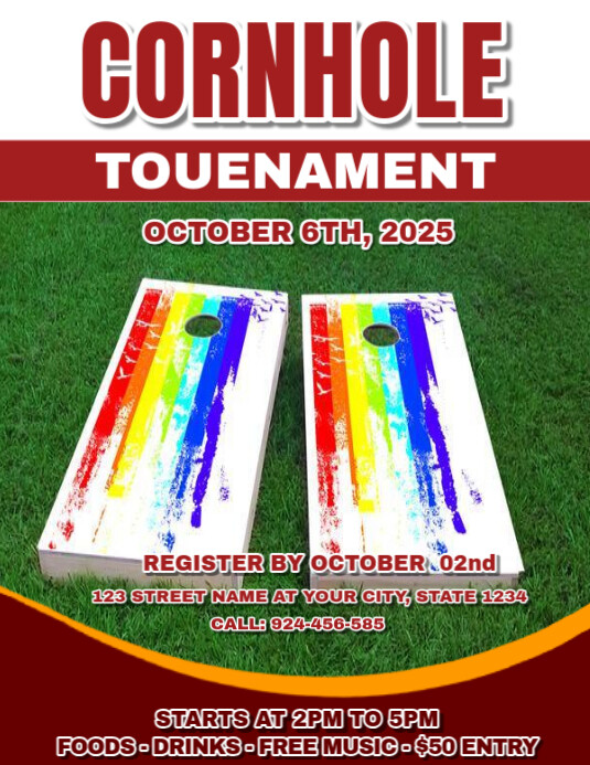 Plantilla de Cornhole Tournament | PosterMyWall