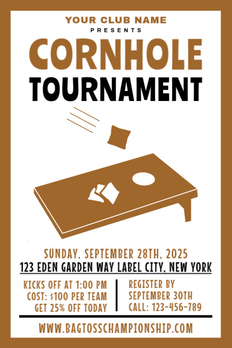 Plantilla de Cornhole Tournament | PosterMyWall