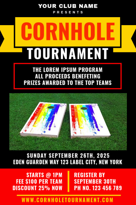 Cornhole Tournament Template | PosterMyWall