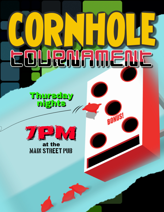 Cornhole Tournament Event Flyer Template | PosterMyWall