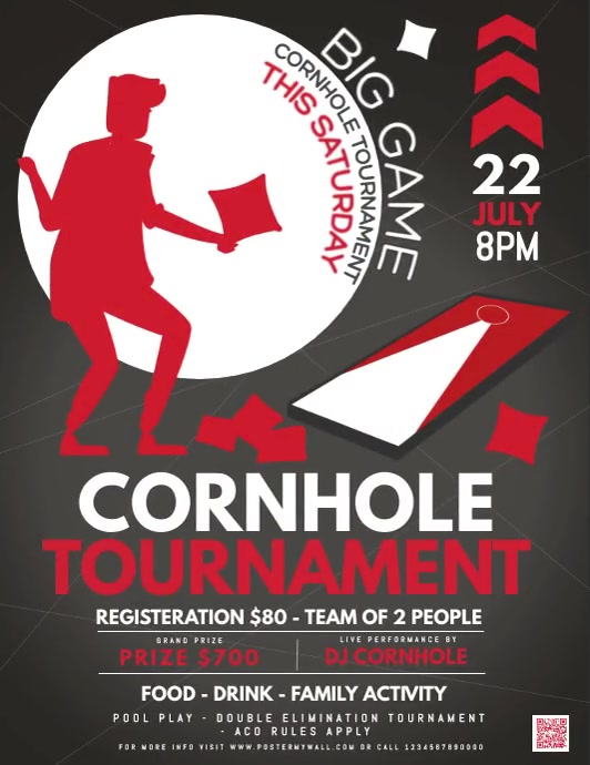 CornHole Tournament Flyer Template | PosterMyWall