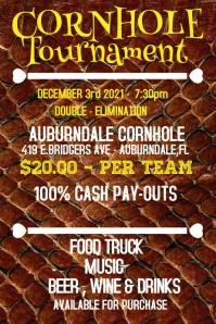 CORNHOLE TOURNAMENT POSTER Template | PosterMyWall