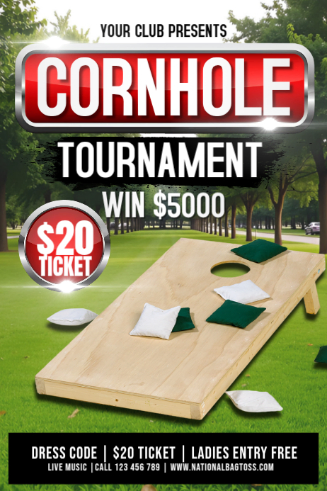 Cornhole Tournament Posters Template | PosterMyWall