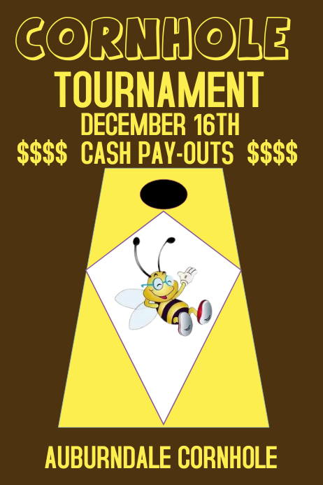 CORNHOLE TOURNAMENT POSTER-Vorlage | PosterMyWall