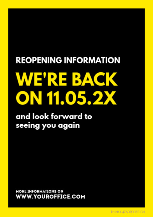 corona information closed poster flyer din Template | PosterMyWall