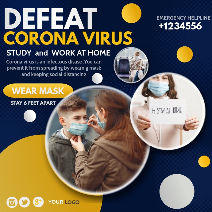 Copy of corona Virus awareness templates,Wear mask | PosterMyWall