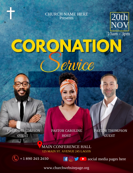 coronation service poster Template | PosterMyWall