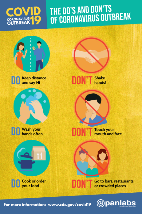 Copy of Coronavirus Do's and Don'ts distancing poster | PosterMyWall