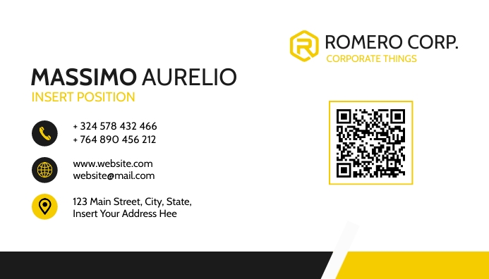 Copy of corporate bicolor business card yellow and bl | PosterMyWall
