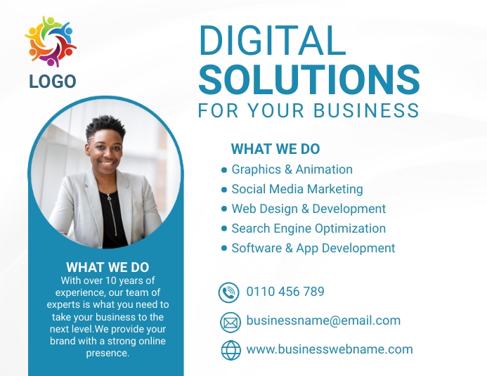 corporate blue poster template | PosterMyWall