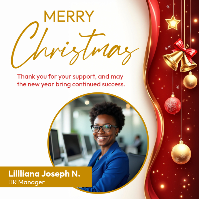 corporate business Christmas new year card portrait photo message from ...