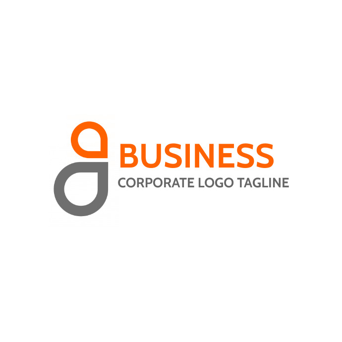 Copy of corporate business icon logo orange and grey | PosterMyWall