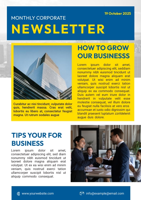 Corporate Business Newsletter Template | PosterMyWall