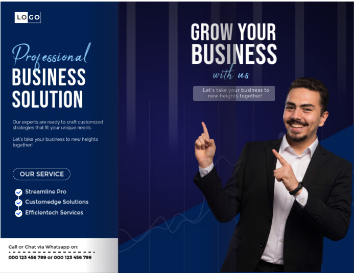 Corporate business solution 3-fold flyer design Templat | PosterMyWall