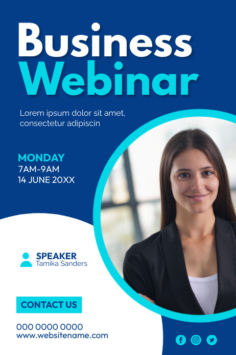 Plantilla de Corporate business webinar ads | PosterMyWall