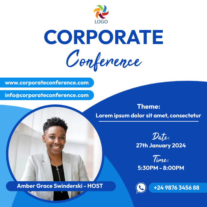 corporate conference event flyer template | PosterMyWall