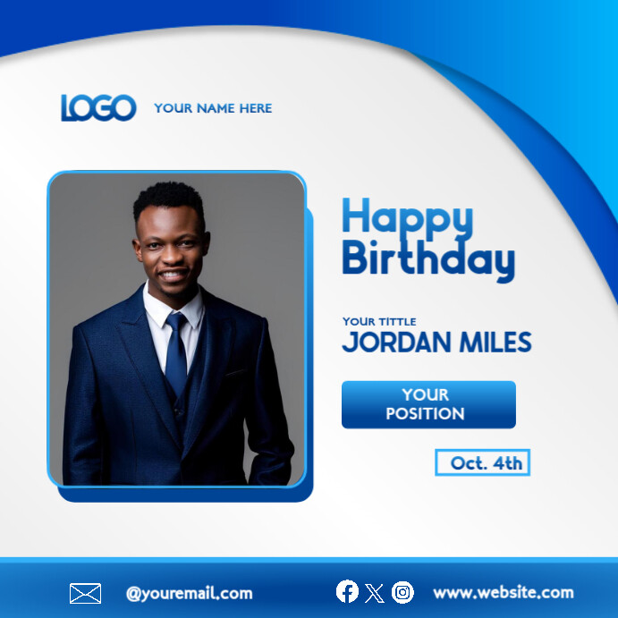 Corporate Employee Business Birthday Template Instagram Post | PosterMyWall